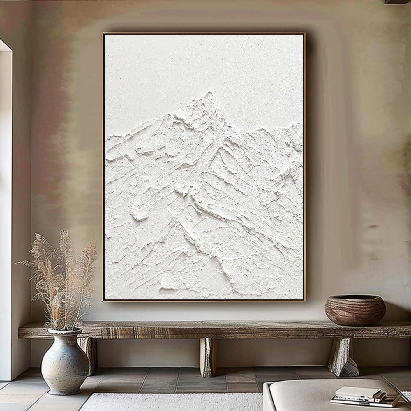 White Textured Art Large White Abstract Art White Wall Decor White 3d ...