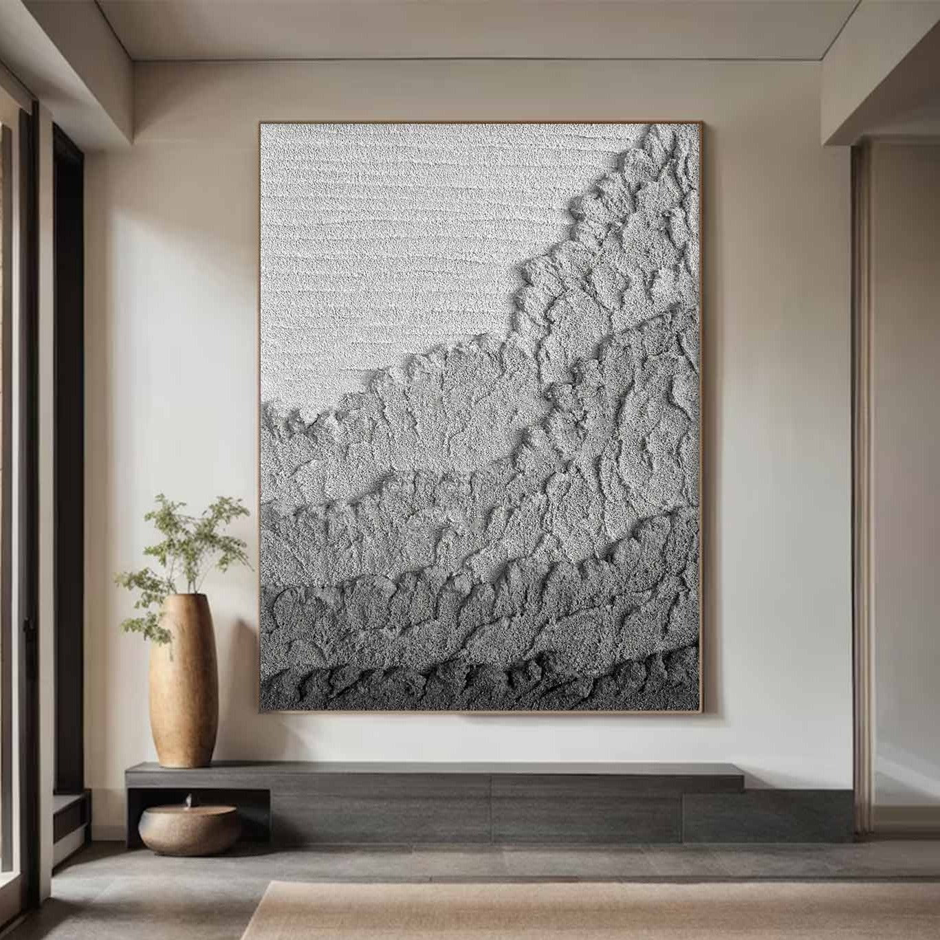 Large Grey abstract painting Grey painting Grey wall art Grey textured ...