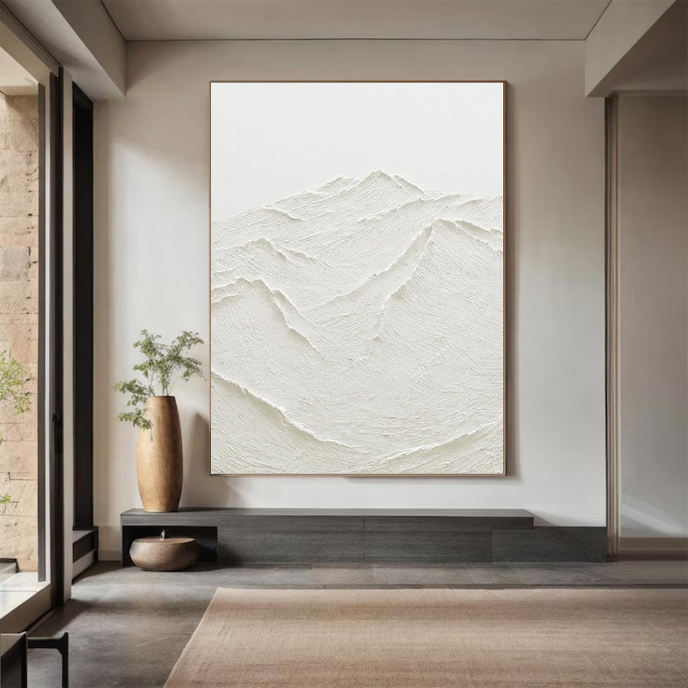 White Textured Art Large White Abstract Art White Wall Decor White 3d ...