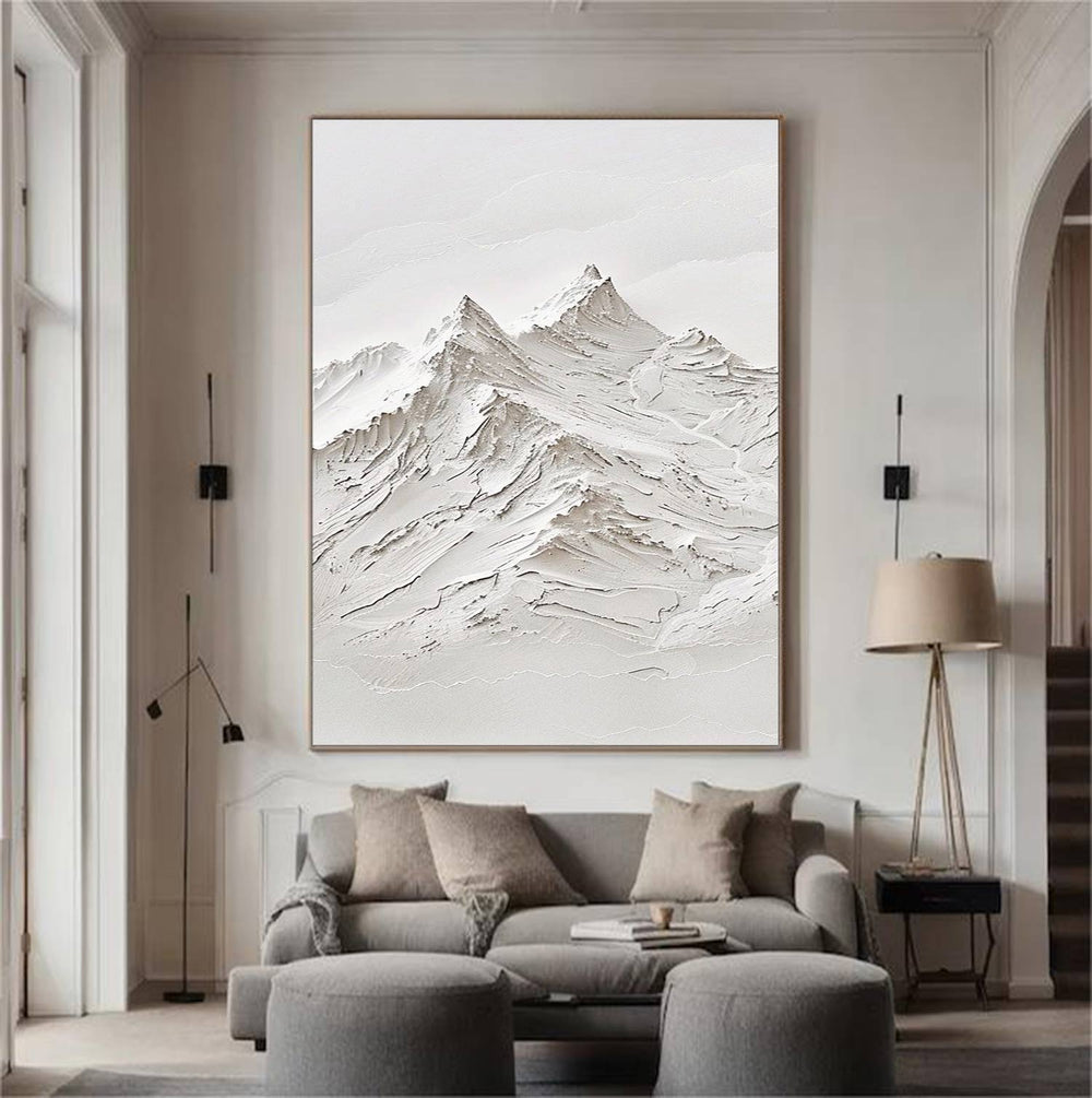 White Textured Art Large White Abstract Art White Wall Decor White 3d ...