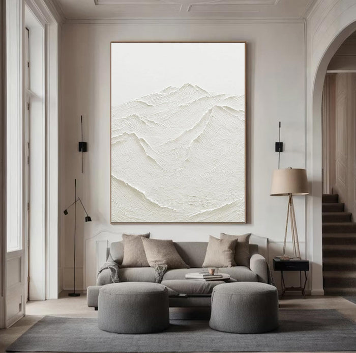 White Textured Art Large White Abstract Art White Wall Decor White 3d ...