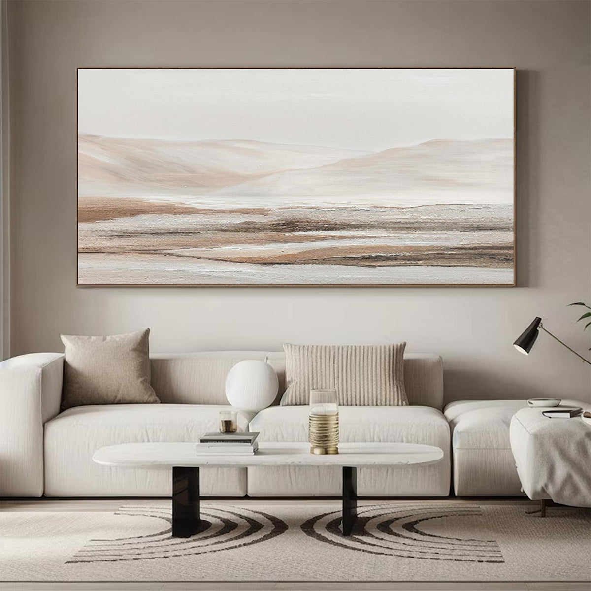 Beige landscape abstract art Beige abstract painting brown and Beige ...