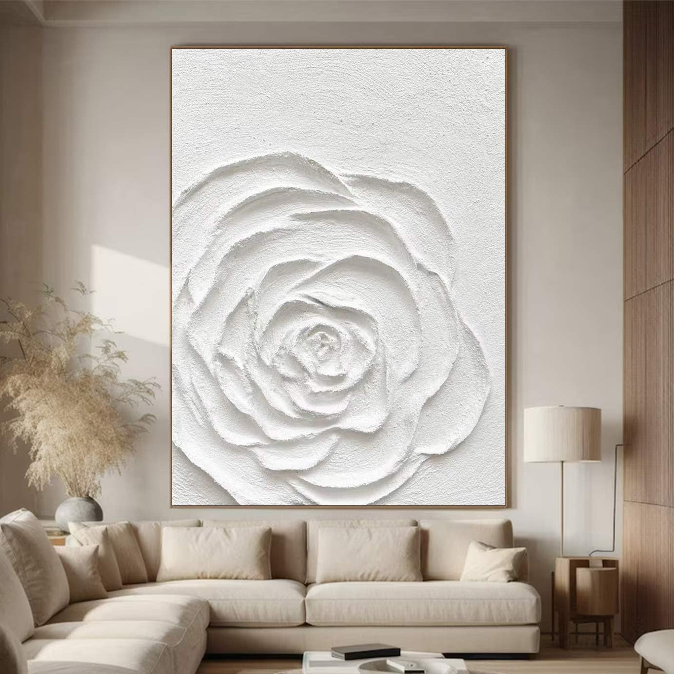 Large White Painting White Wall Art White Textured Art White Minimalist ...