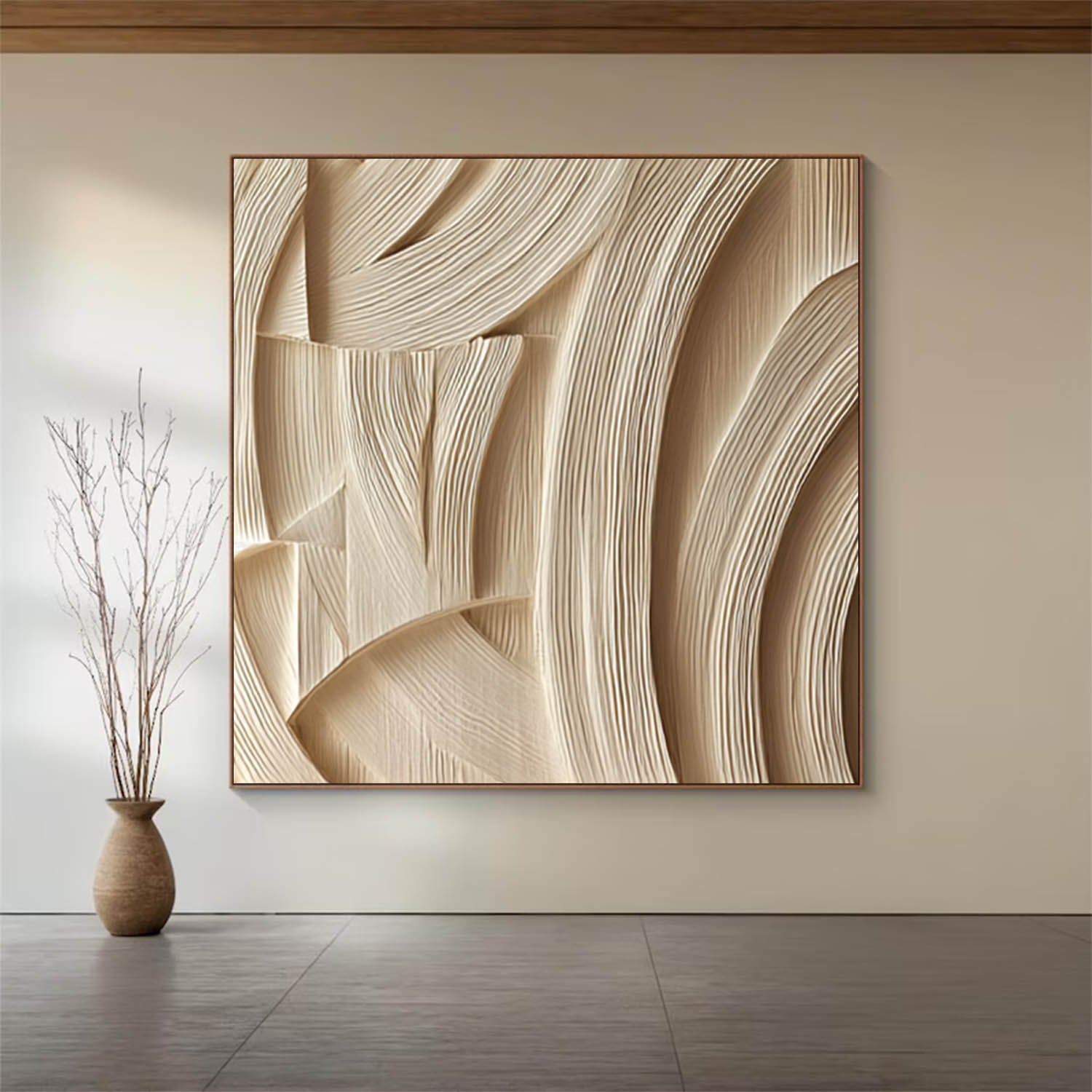 Sculptured art Painting Wood carving wall art 3D Textured Wall Decor