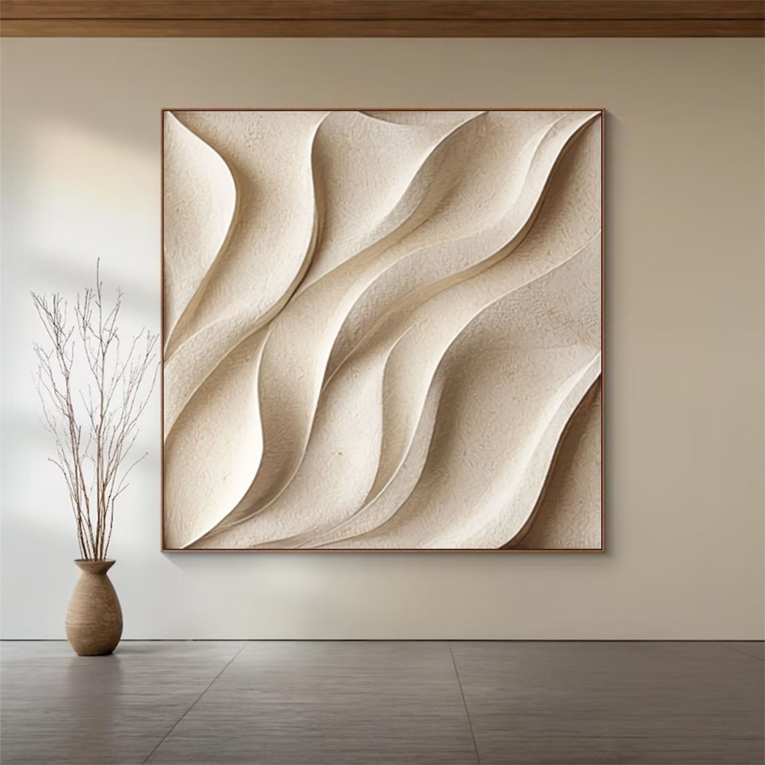Sculptured art Painting Wood carving wall art 3D Textured Wall Decor