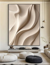 relief painting Beige Sculptured art Painting Wood carving wall art