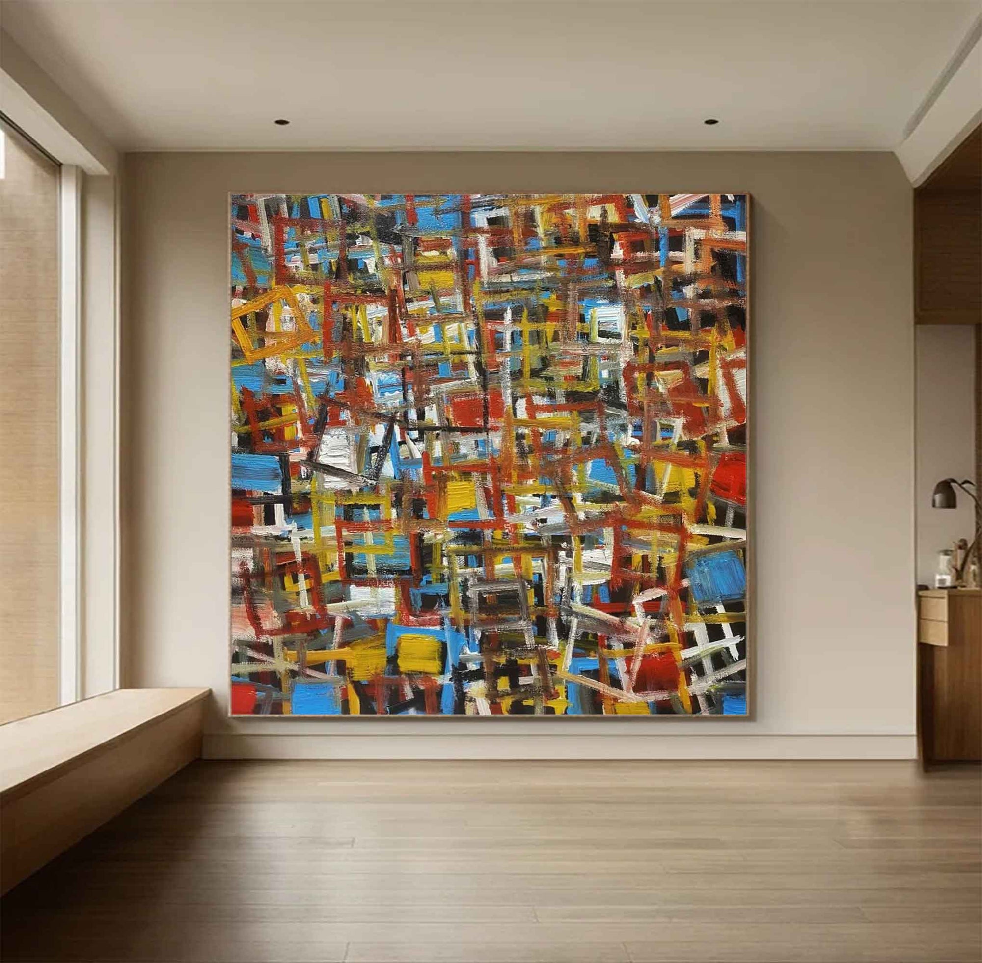Jackson Pollock Style Painting Pollock Canvas Wall Art Colorful Pollock ...