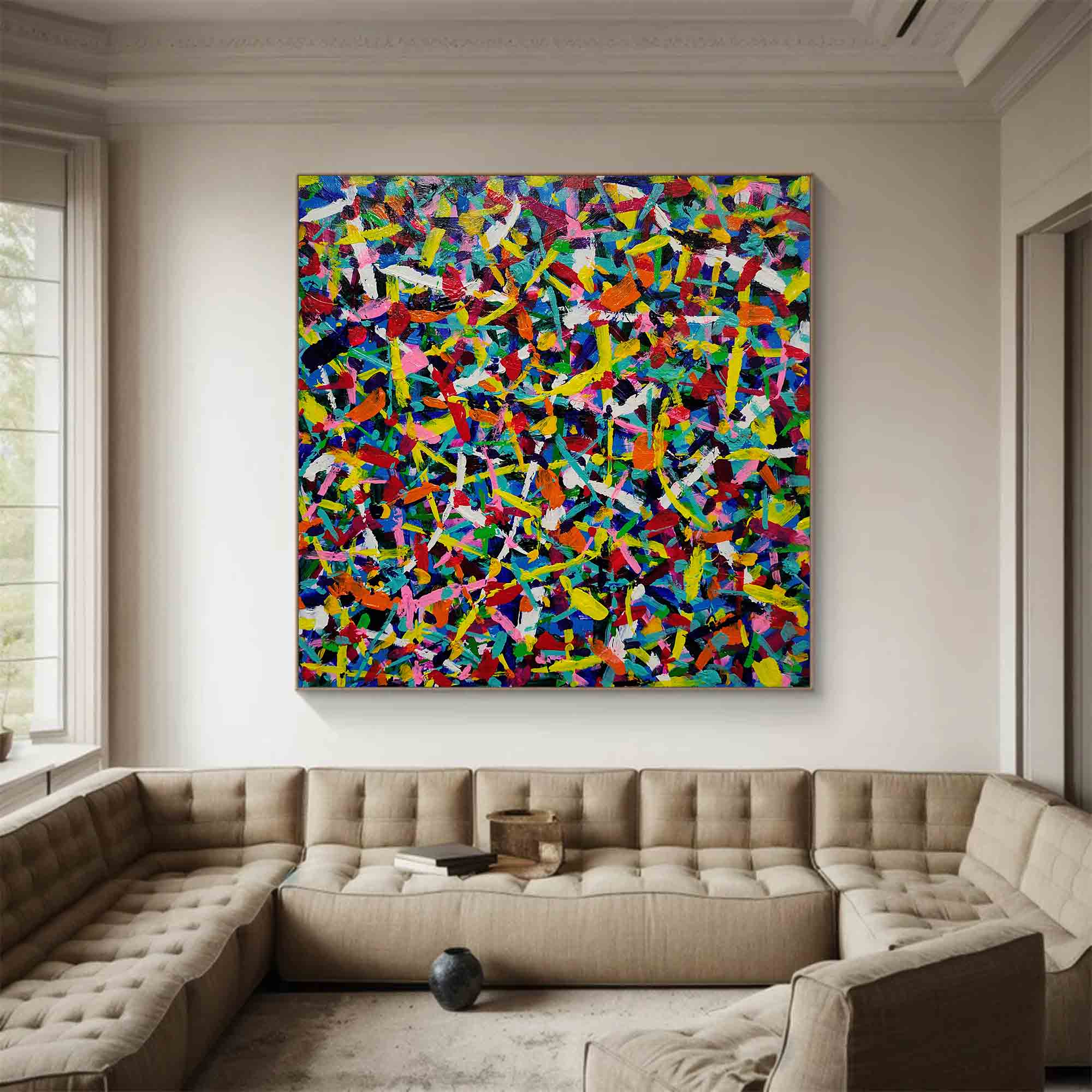 Jackson Pollock Style Painting Pollock Canvas Wall Art Modern Abstract ...