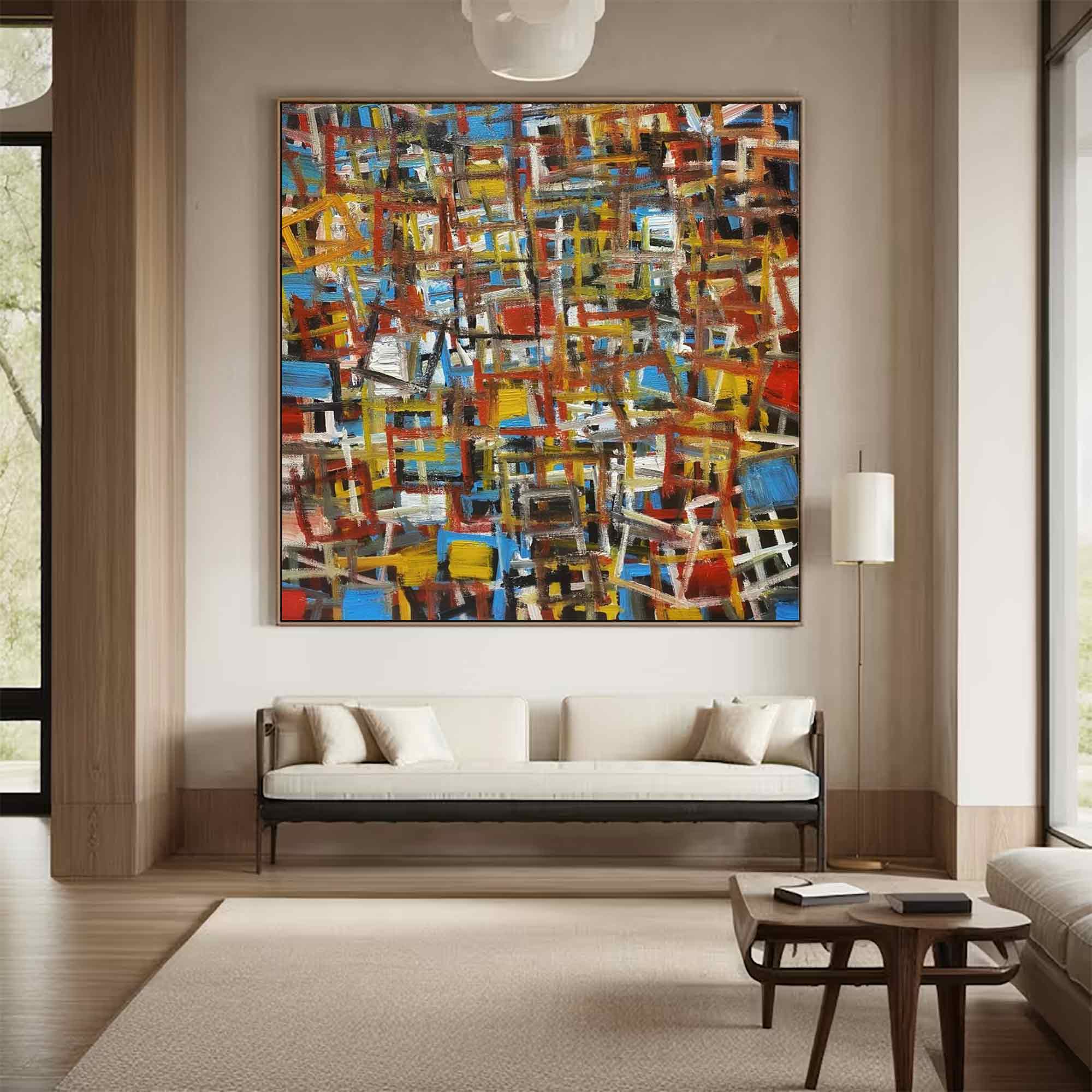 Jackson Pollock Style Painting Pollock Canvas Wall Art Colorful Pollock ...