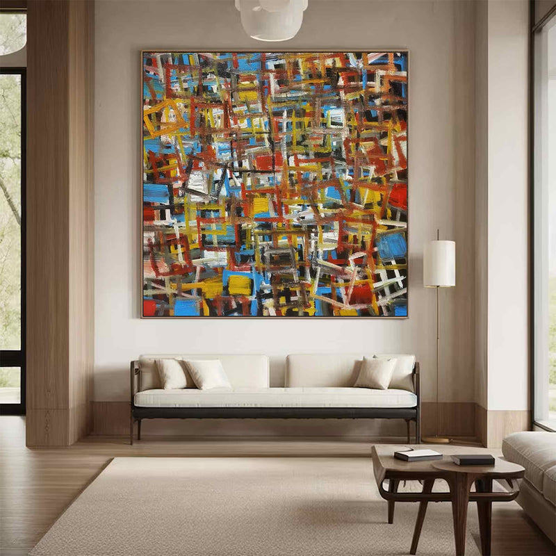 Jackson Pollock Style Painting Pollock Canvas Wall Art Colorful Pollock ...