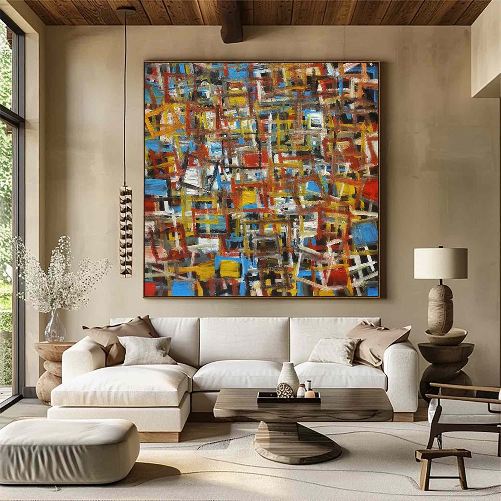 Jackson Pollock Style Painting Pollock Canvas Wall Art Colorful Pollock ...