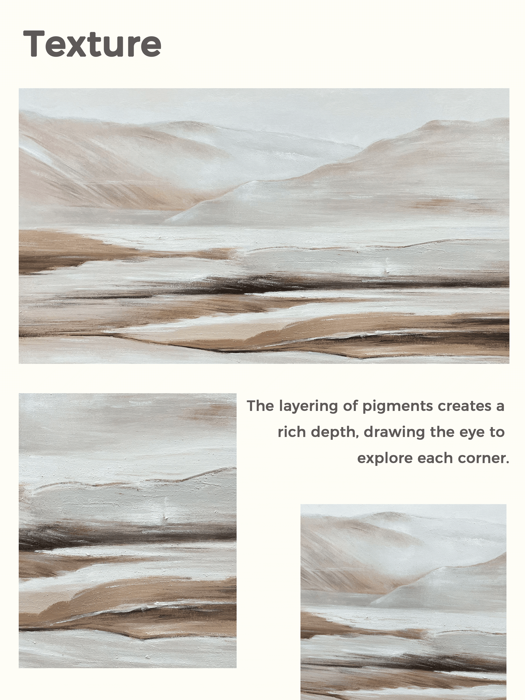 Beige landscape abstract art Beige abstract painting brown and Beige ...